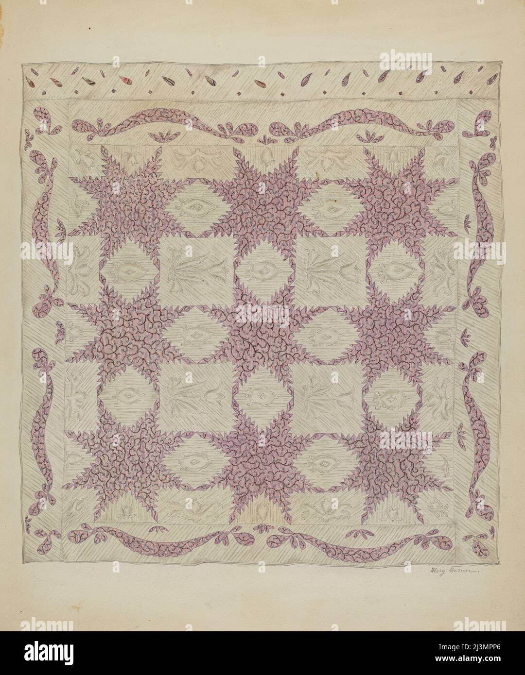 Patchwork Quilt, c. 1936 Stock Photo - Alamy