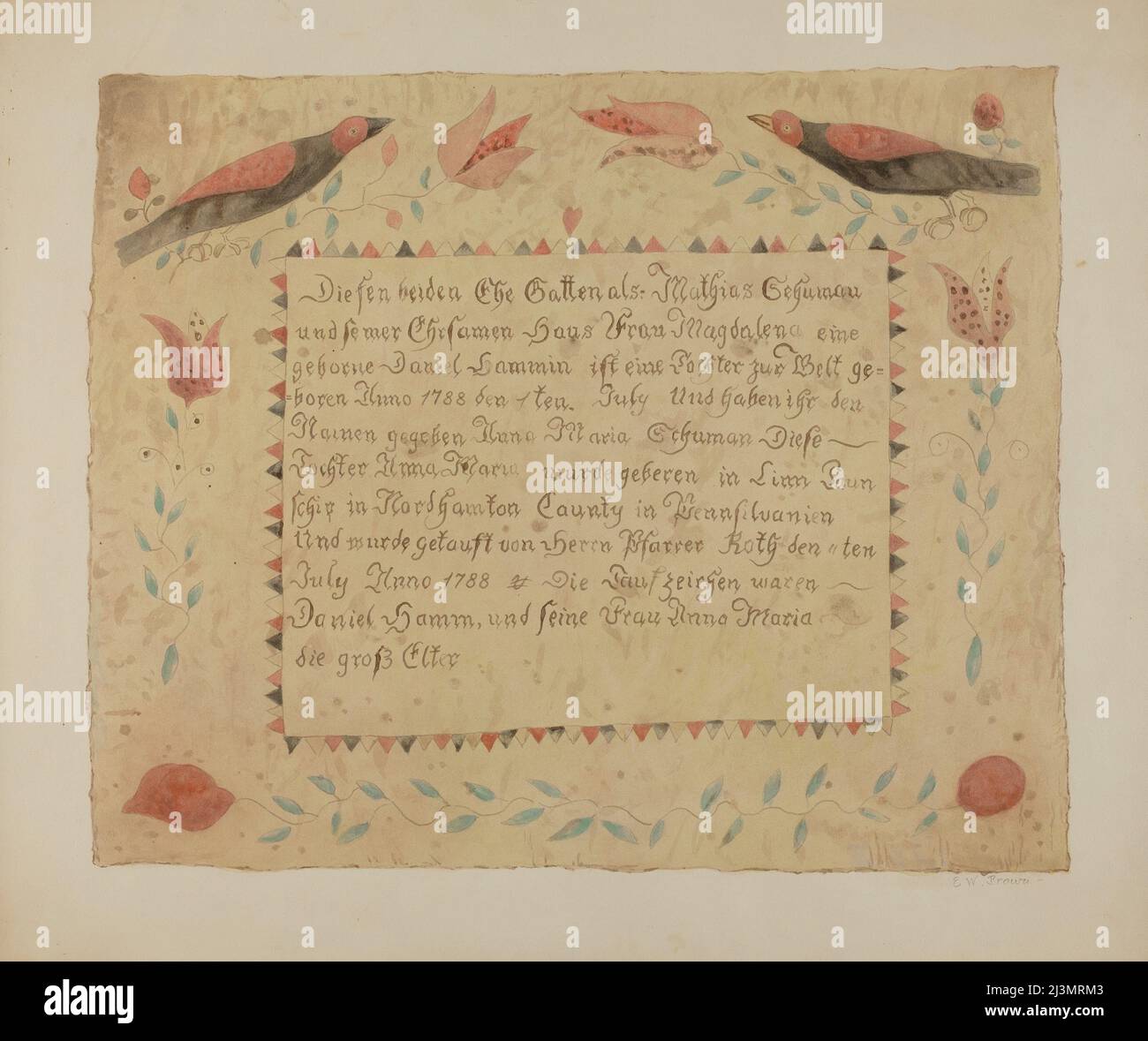 Pennsylvania dutch birth certificate hi-res stock photography and ...