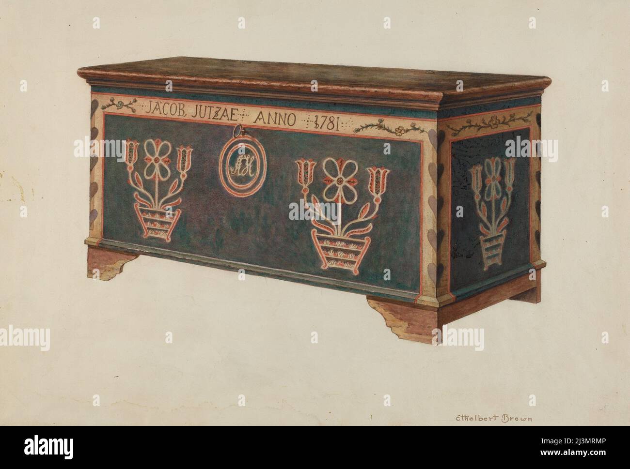 18th century pennsylvania german chest was hi-res stock photography and ...