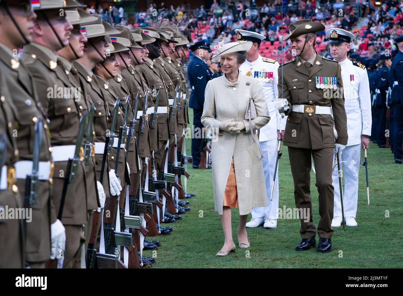 The Princess Royal inspects members of Australias Federation Guard ...