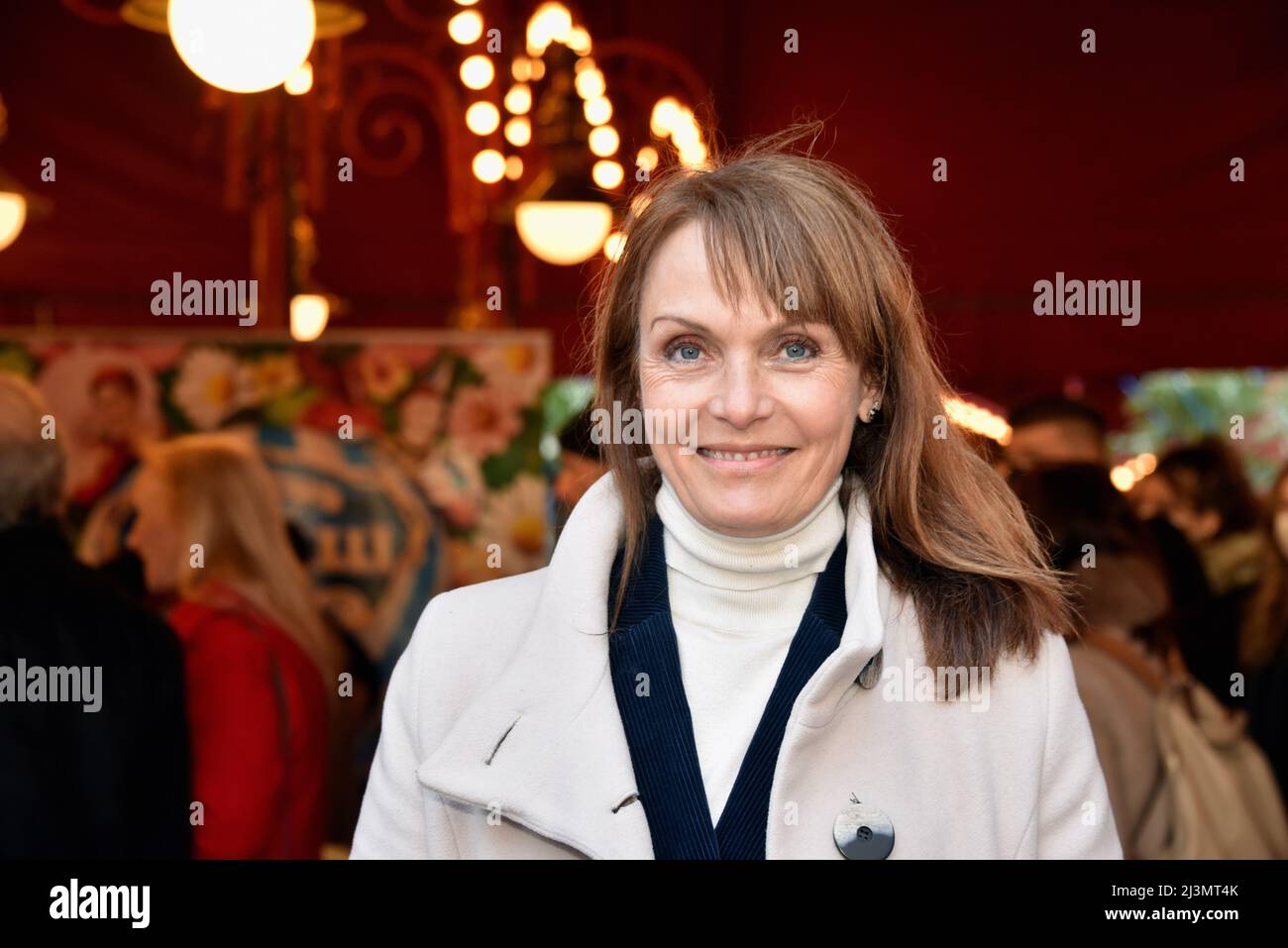 Cologne, Germany. 07th Apr, 2022. Presenter Simone Standl comes to the ...