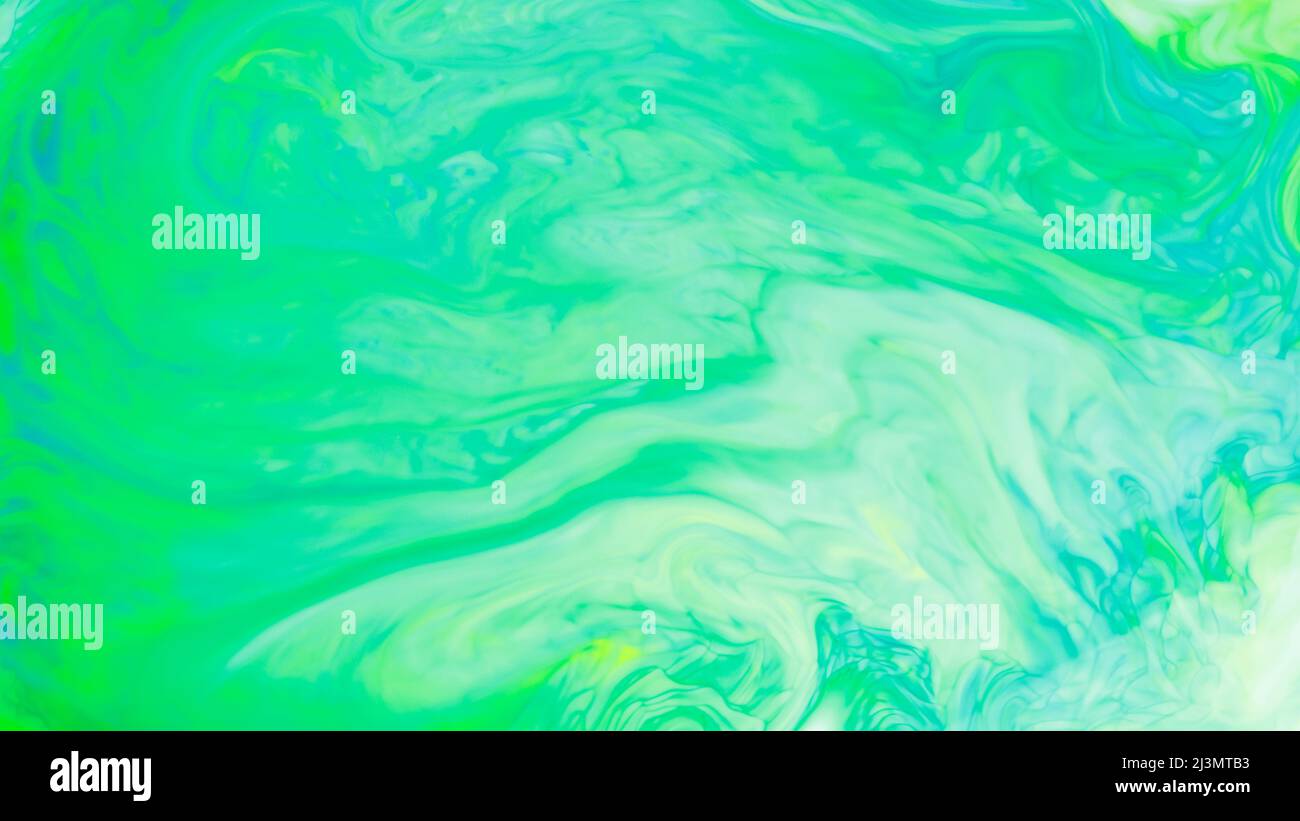 Abstract liquid ink painting texture. Turquoise trendy backdrop ...