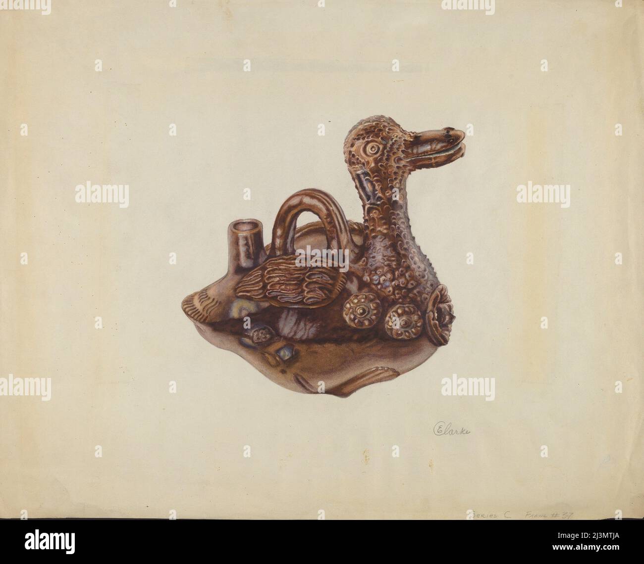 Glazed Pottery Duck Bottle, probably 1938 Stock Photo - Alamy