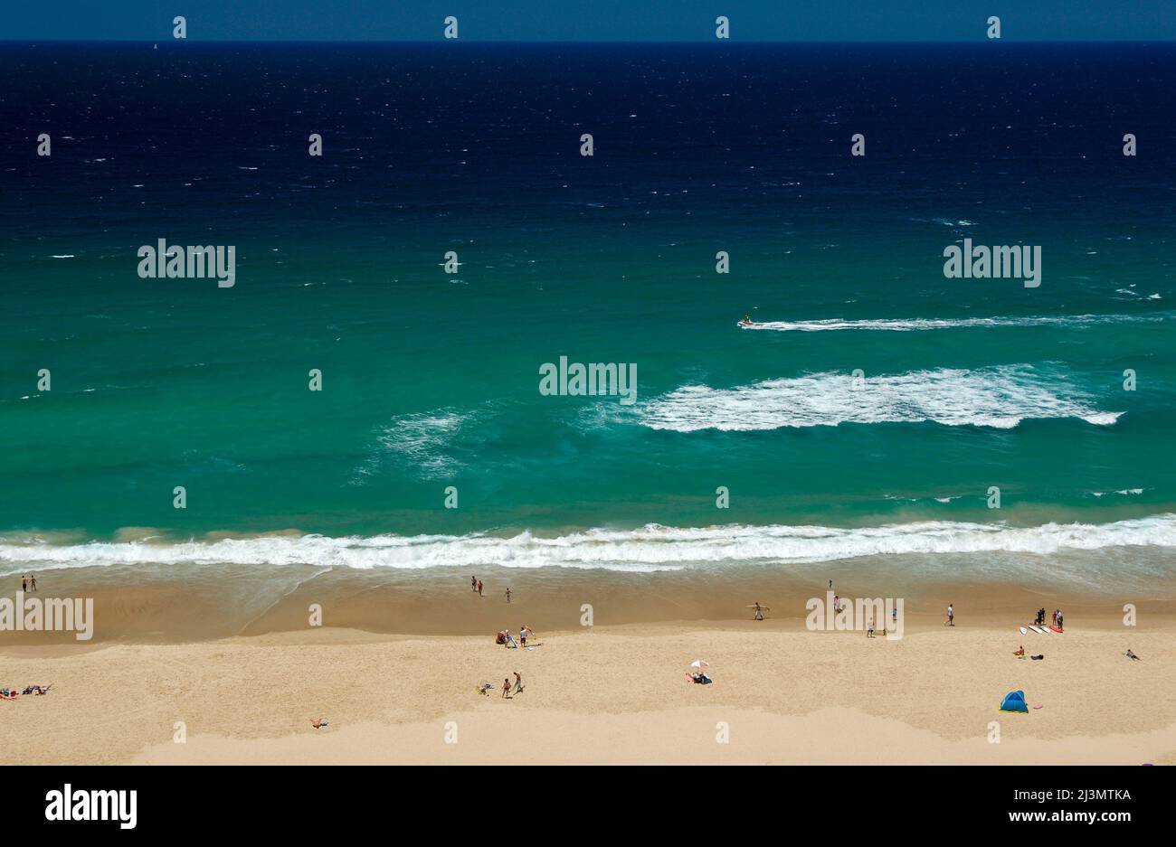 Looking down on Main Beach's beach and the Pacific Ocean Stock Photo ...