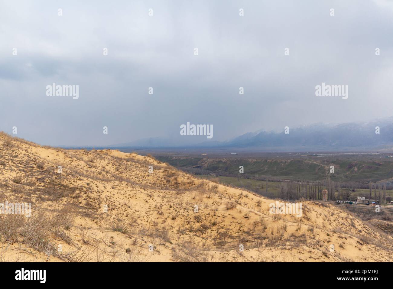 Sarykum dune. Dagestan, Russia. A unique sandy mountain in the Caucasus ...