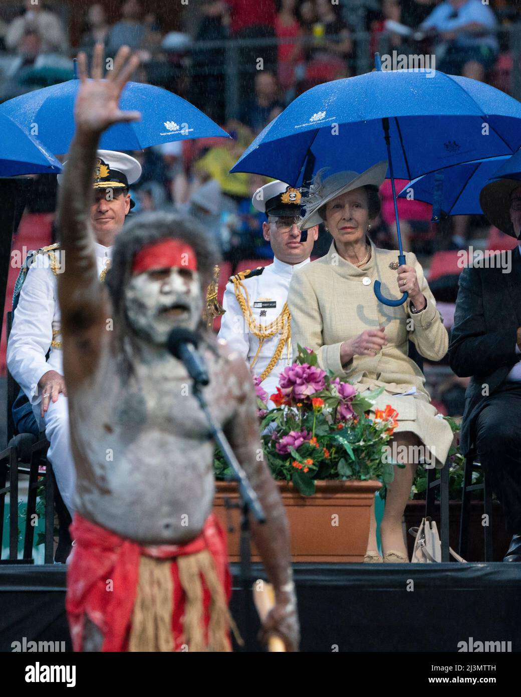 The Princess Royal is welcomed by Australian Aboriginal performers ...