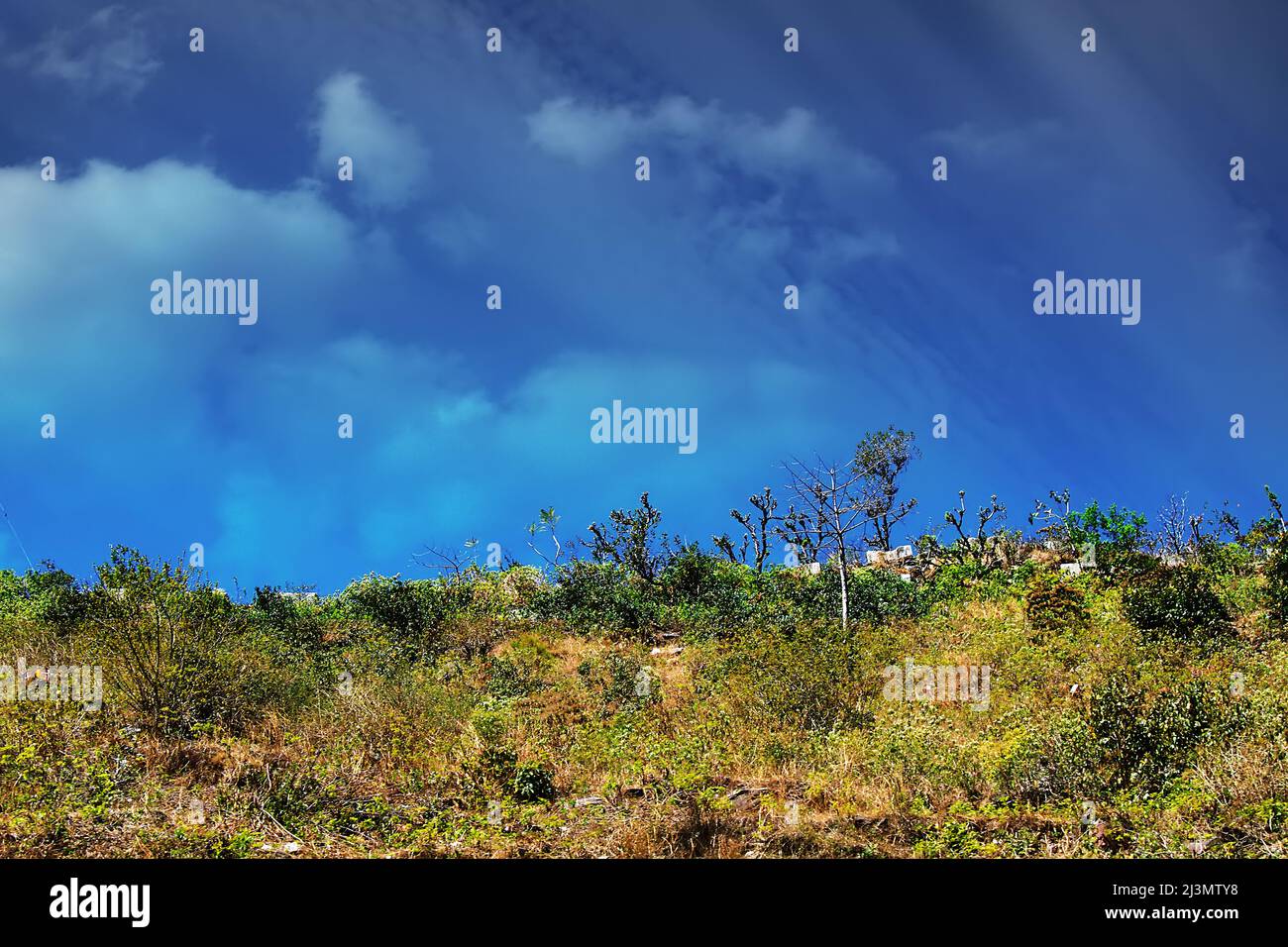 Mountain dry slopes and valleys in the Siwalik mountains, Pre-Himalayas ...