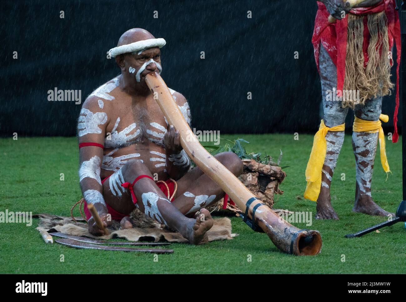 The Princess Royal is welcomed by Australian Aboriginal performers ...