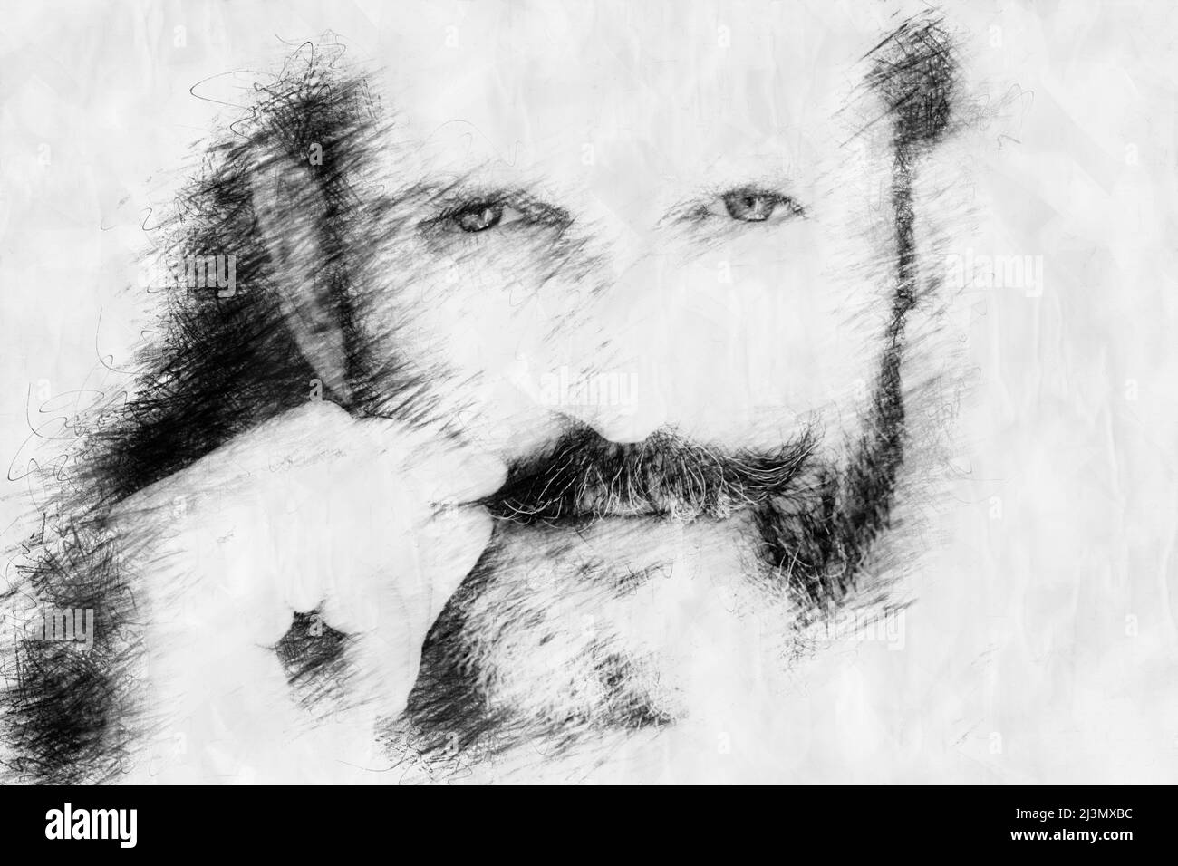 Pencil Mustache Drawing