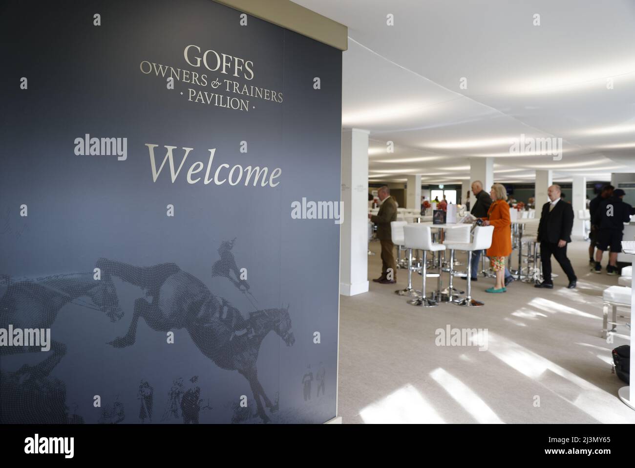 A view inside the Owners and Trainers Pavillion during Grand National ...