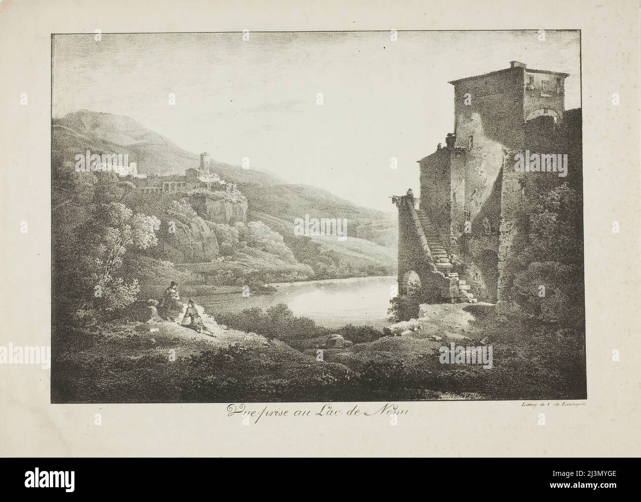 View of Lake Nemi, c. 1820 Stock Photo - Alamy