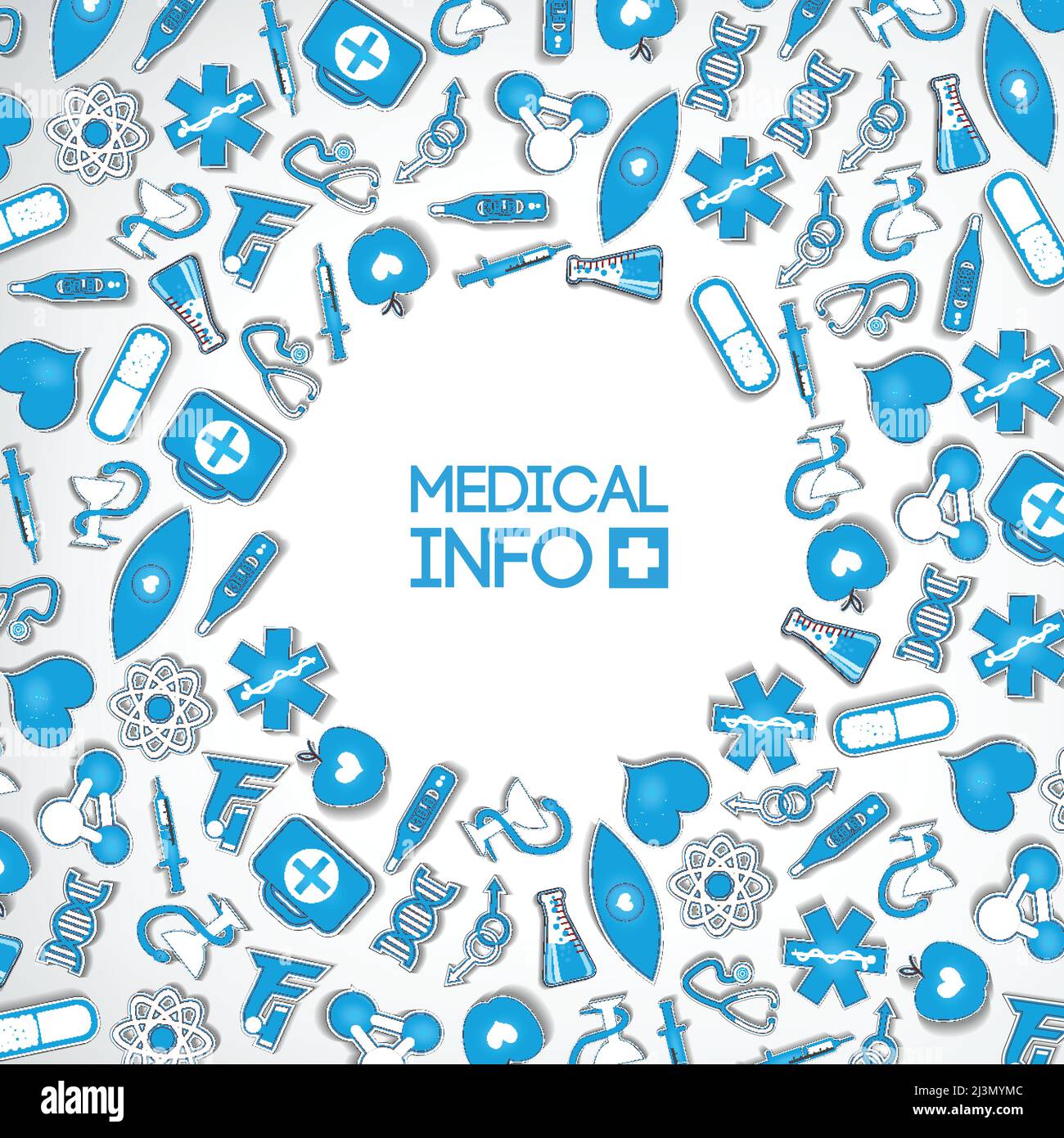 Healthy medicine design concept with inscription and medical blue paper ...
