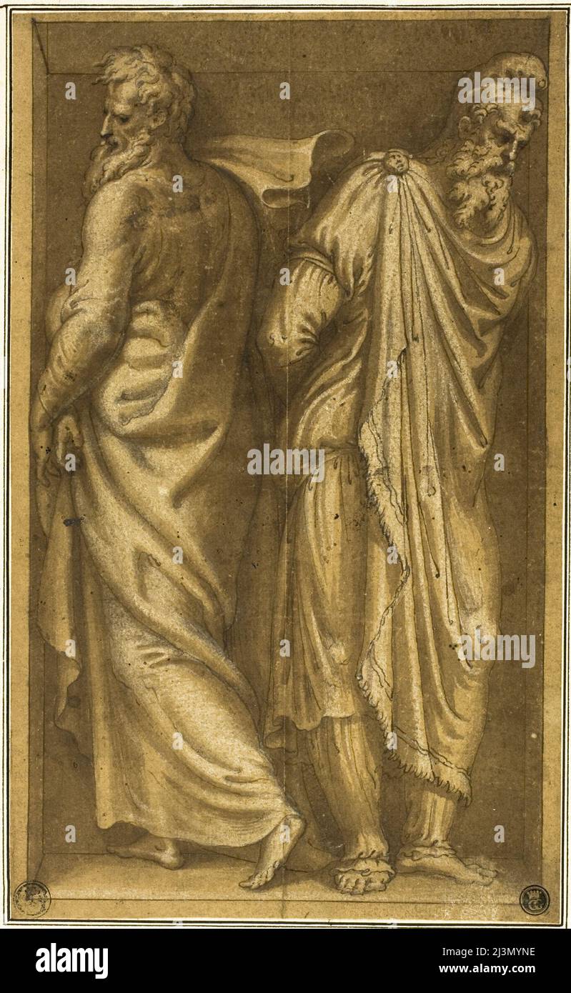 Two Standing Prisoners in a Niche, c.1549 Stock Photo - Alamy