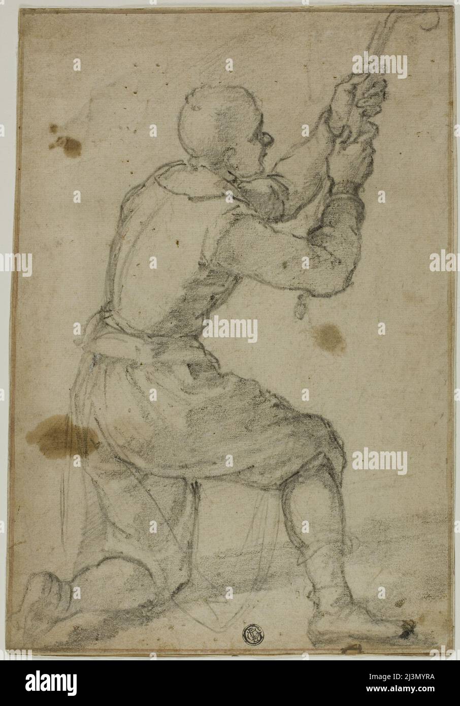 Man on Bended Knee, Pulling on Rope, c.1604 Stock Photo - Alamy