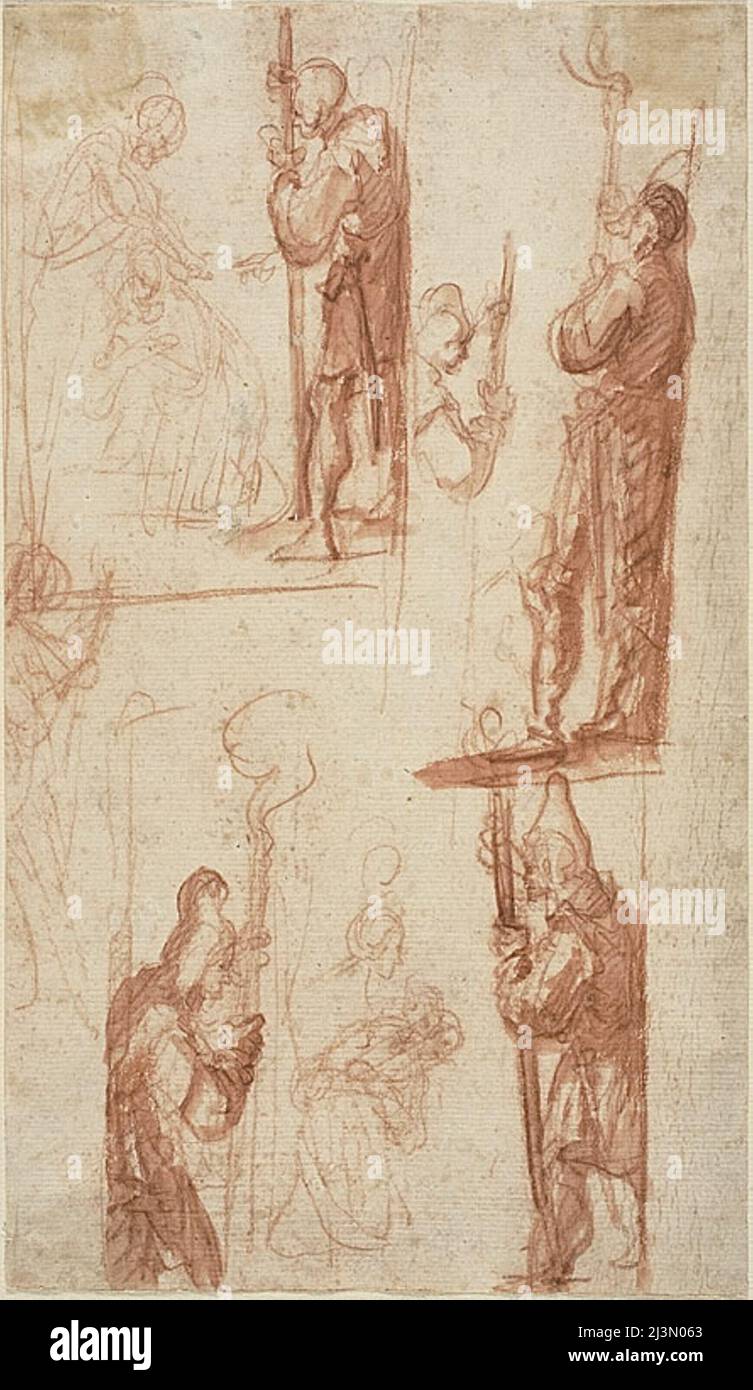 Sheet of Sketches: Beheading of a Saint (recto); Several Slight Figure ...