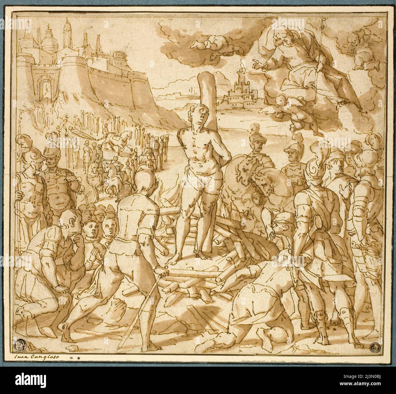 Study for Saint James Saving an Innocent from the Flames, 1600 Stock ...