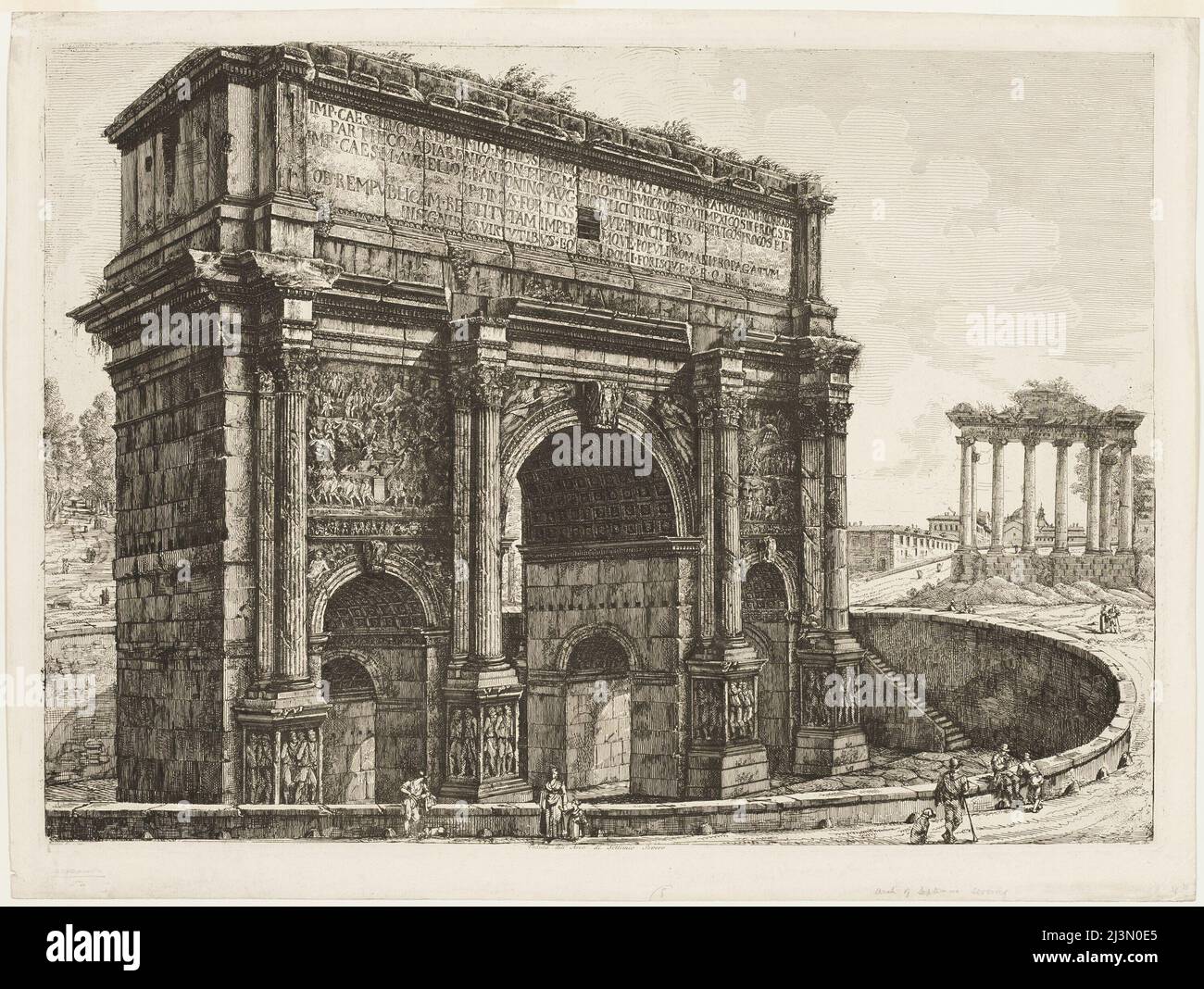 The Arch of Septimus Severus, 1820 Stock Photo - Alamy