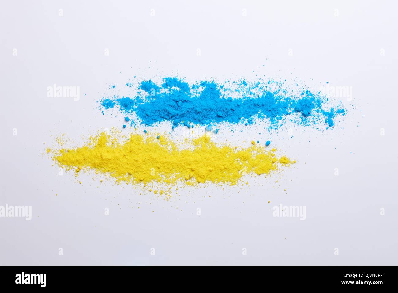 Ukrainian colors flag stripes of powder on white background Stock Photo ...