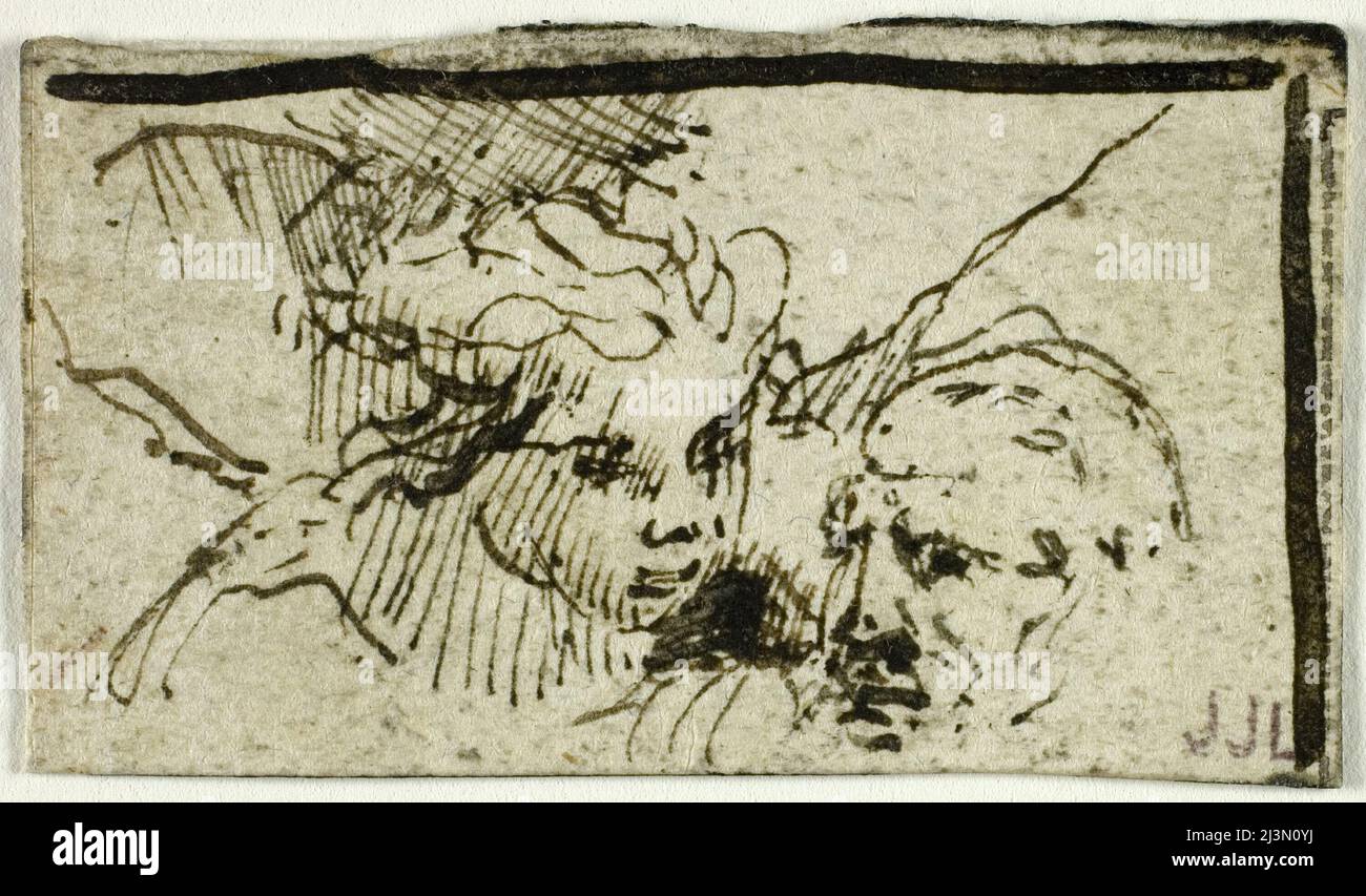 Rembrandt's Sacrifice of Isaac - Heads of Abraham and Angel, after 1655 ...