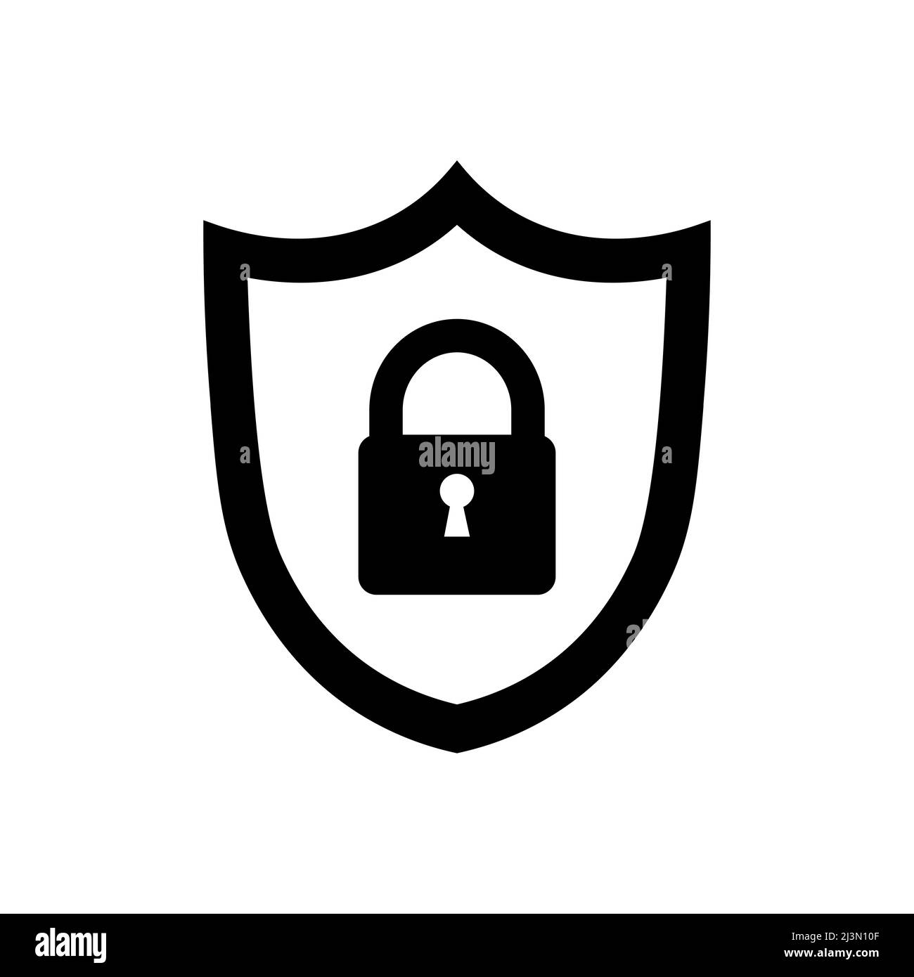 Shield insurance padlock isolated icon Cut Out Stock Images & Pictures ...