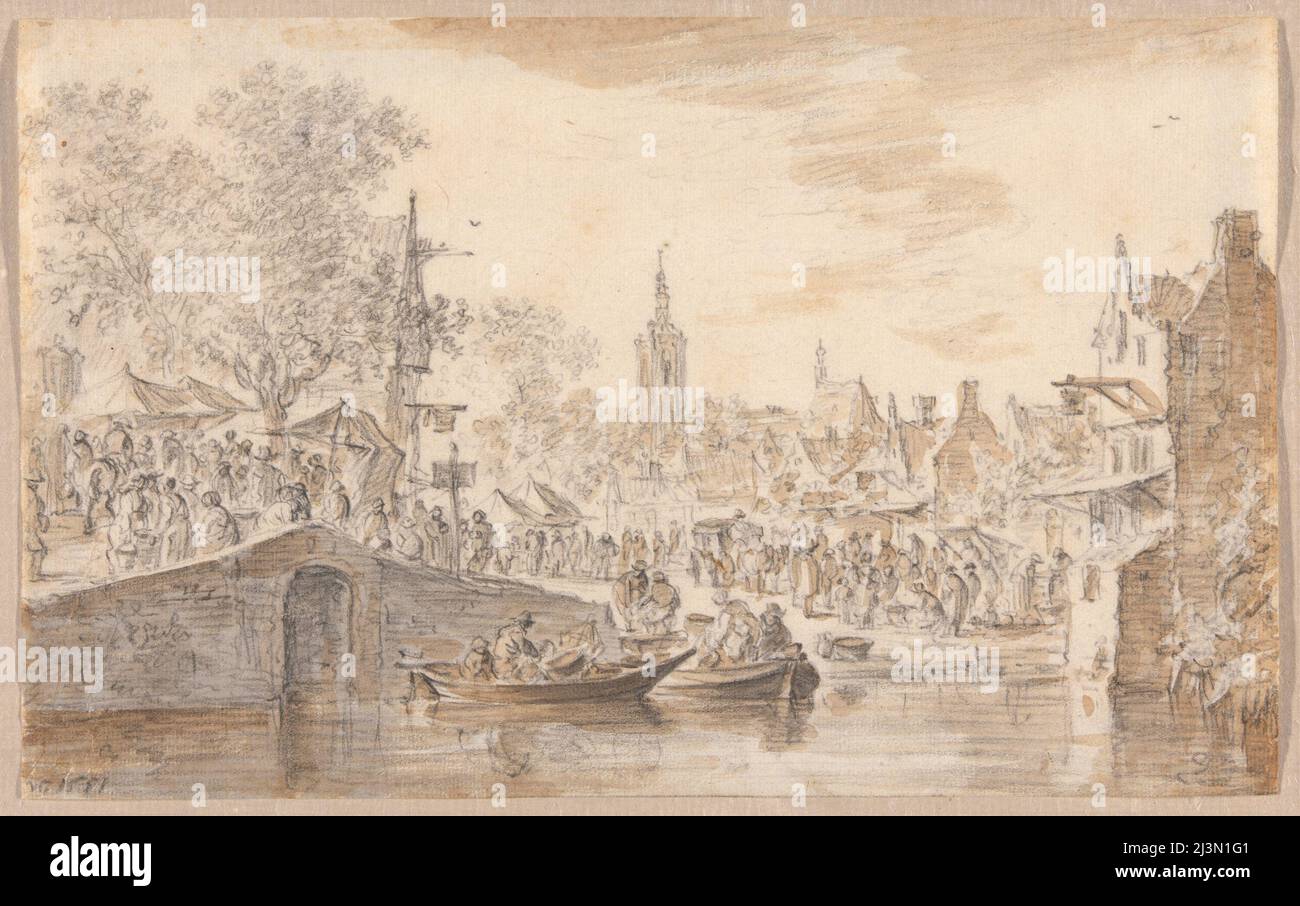 17th century market drawing hi-res stock photography and images - Alamy