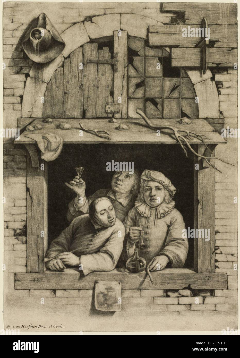Three Smokers at a Window, c.1694 Stock Photo - Alamy
