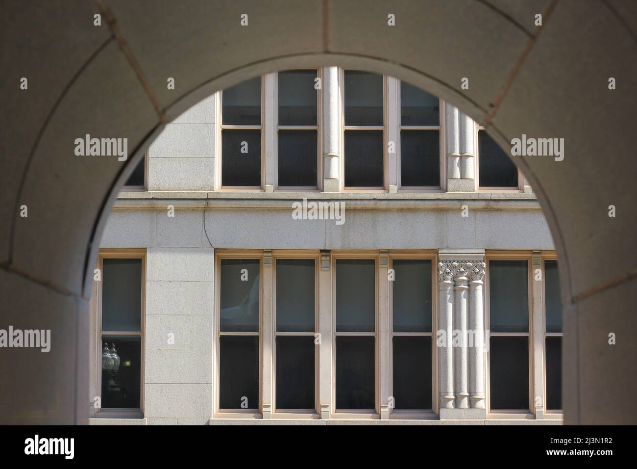 A huge window looking out of Chicago's Harold Washington Library Stock ...