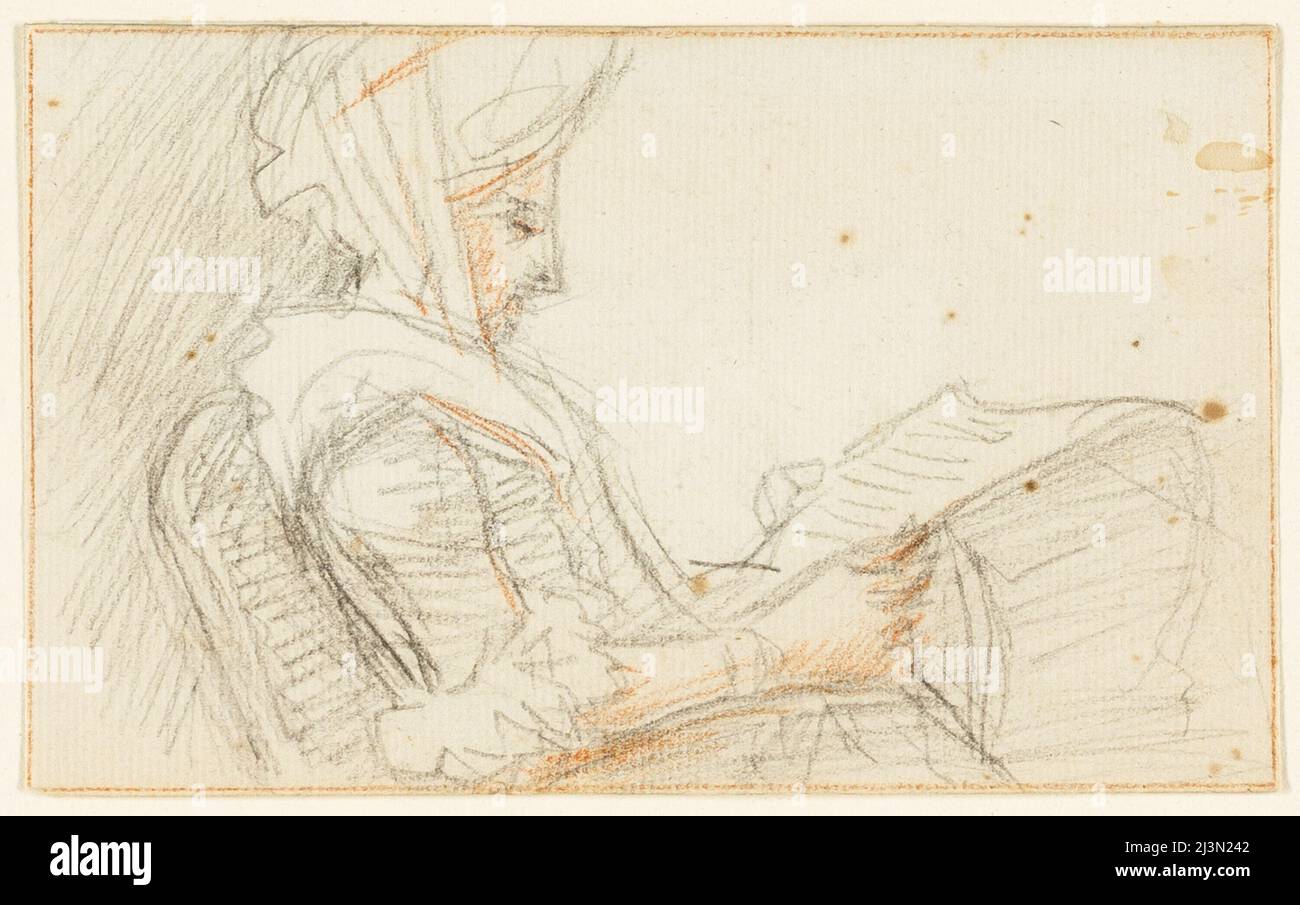 Right Profile of Seated Woman Reading, n.d Stock Photo - Alamy