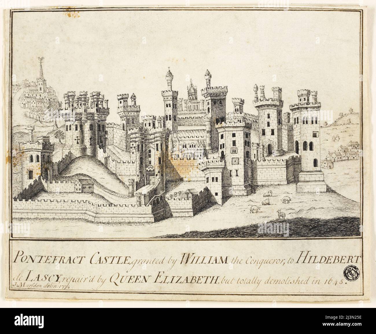 Pontefract Castle, 1774 Stock Photo - Alamy