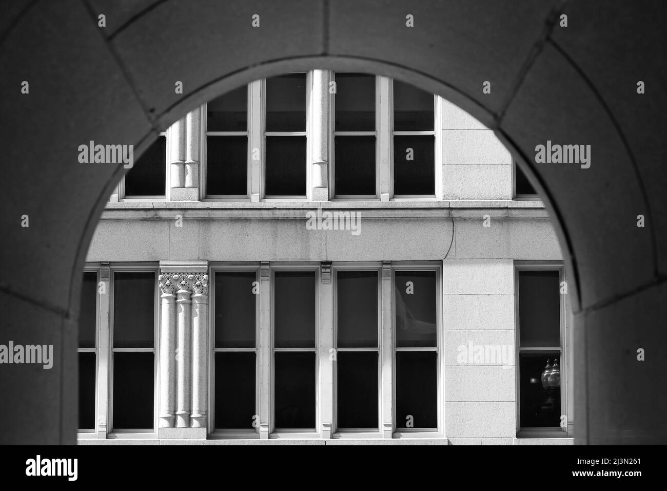 A huge window looking out of Chicago's Harold Washington Library Stock ...
