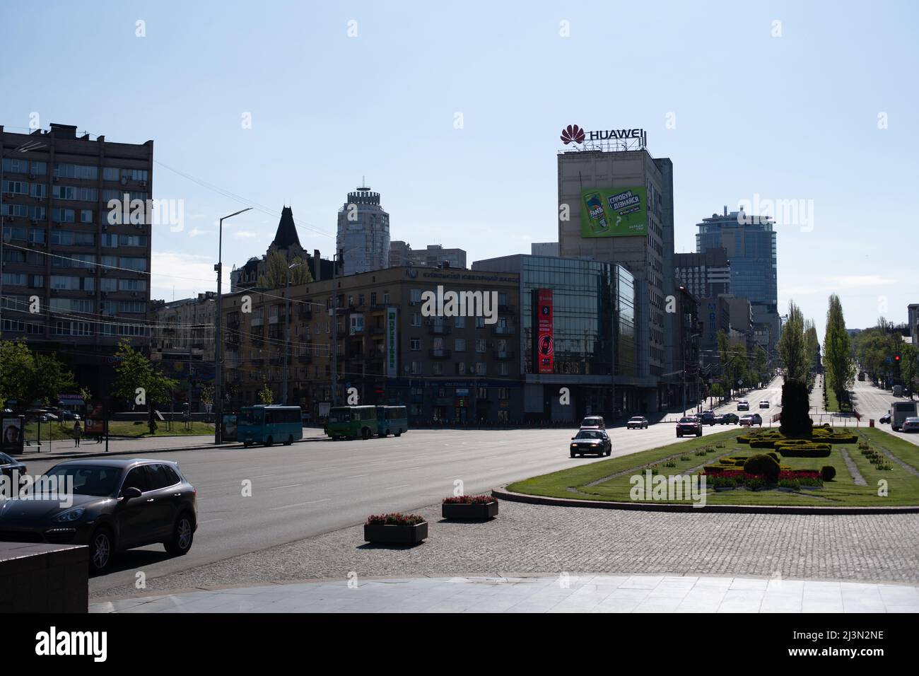 Kiev, Ukraine - May 09,2021: Victory Square, view of Victory Square ...