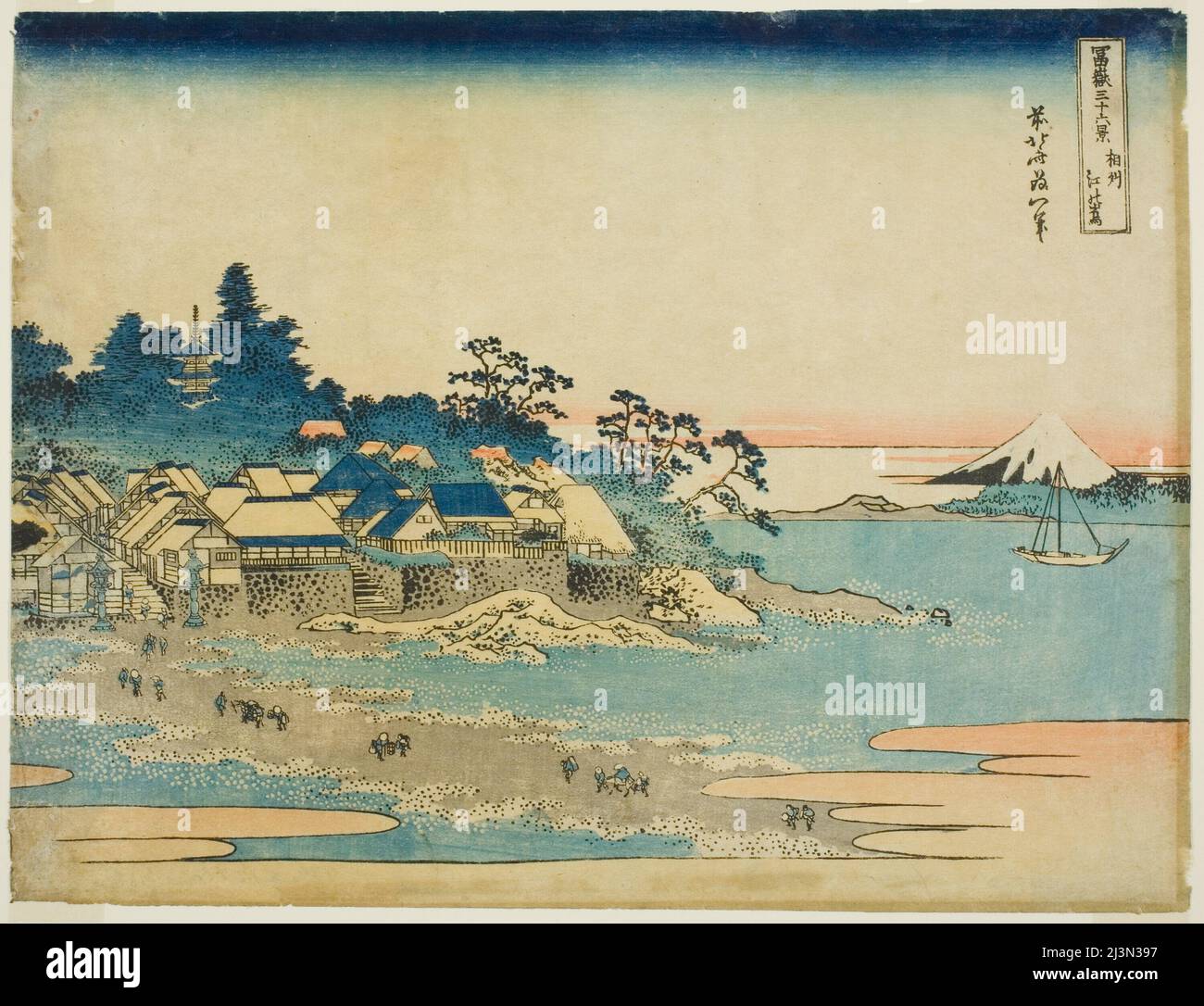 Enoshima in Sagami Province (Soshu Enoshima), from the series "Thirty ...