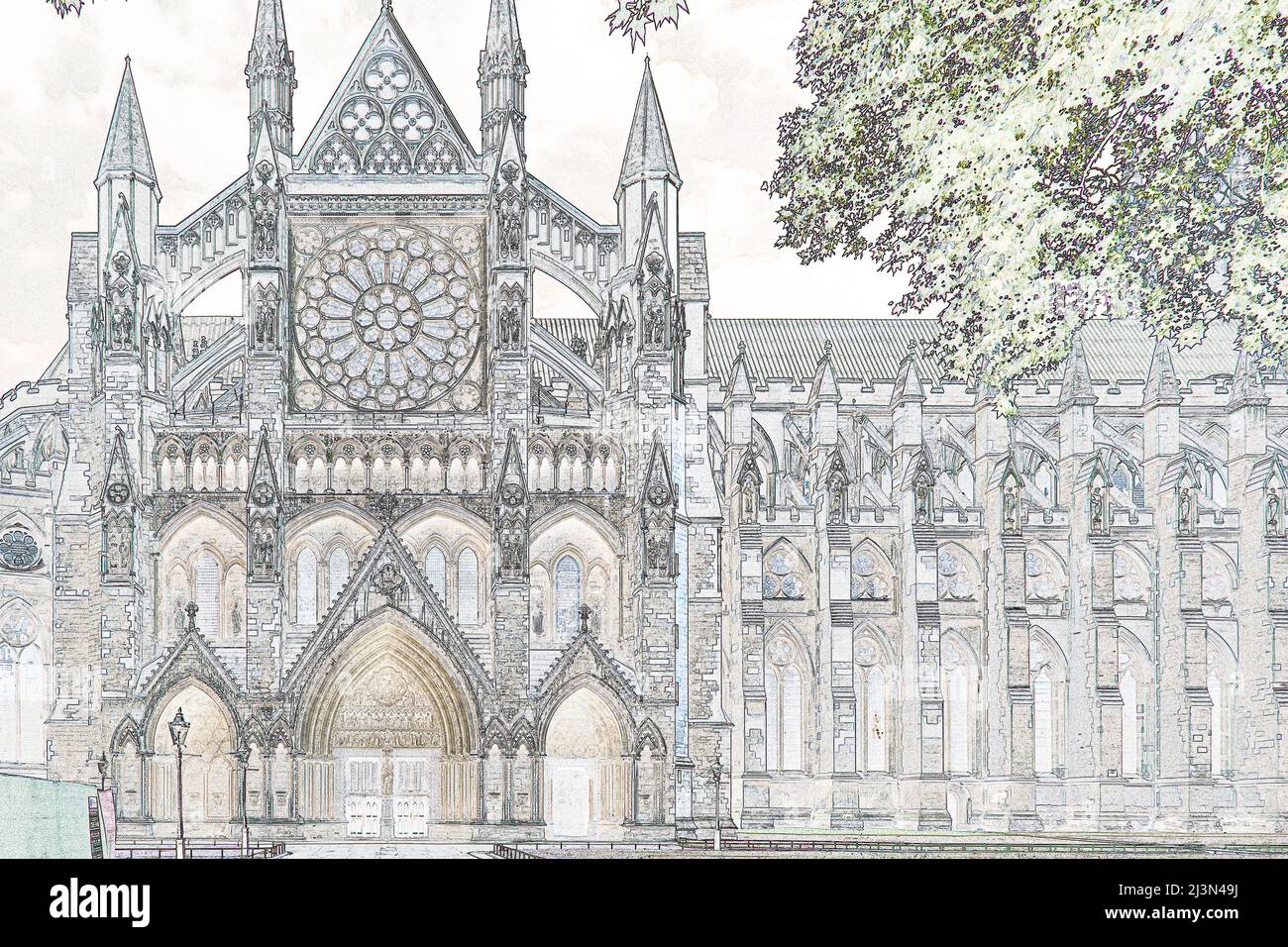 Architecture drawing abbey hi-res stock photography and images - Alamy