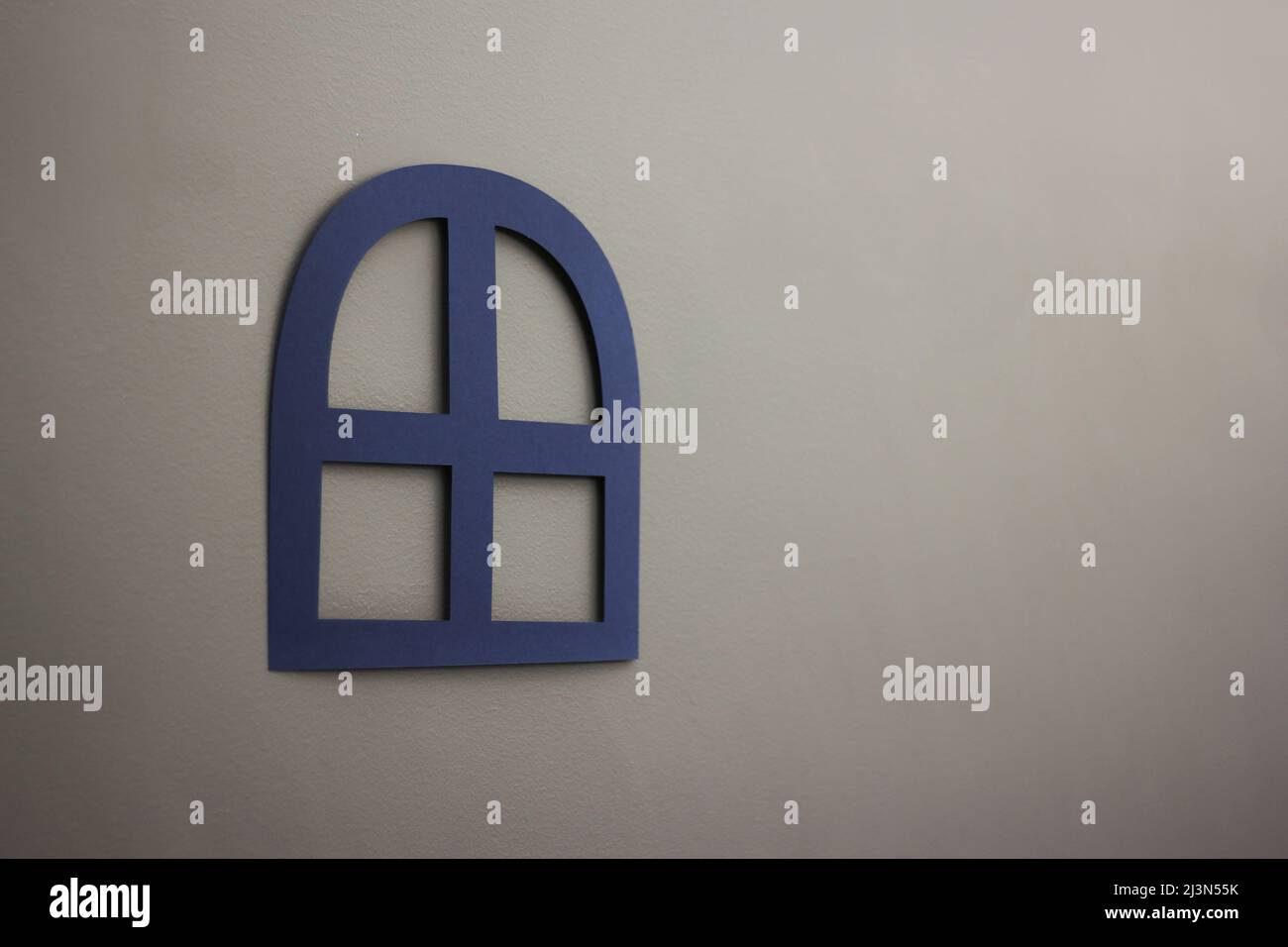 Simple window cutout pasted on to a wall for an abstract effect Stock ...