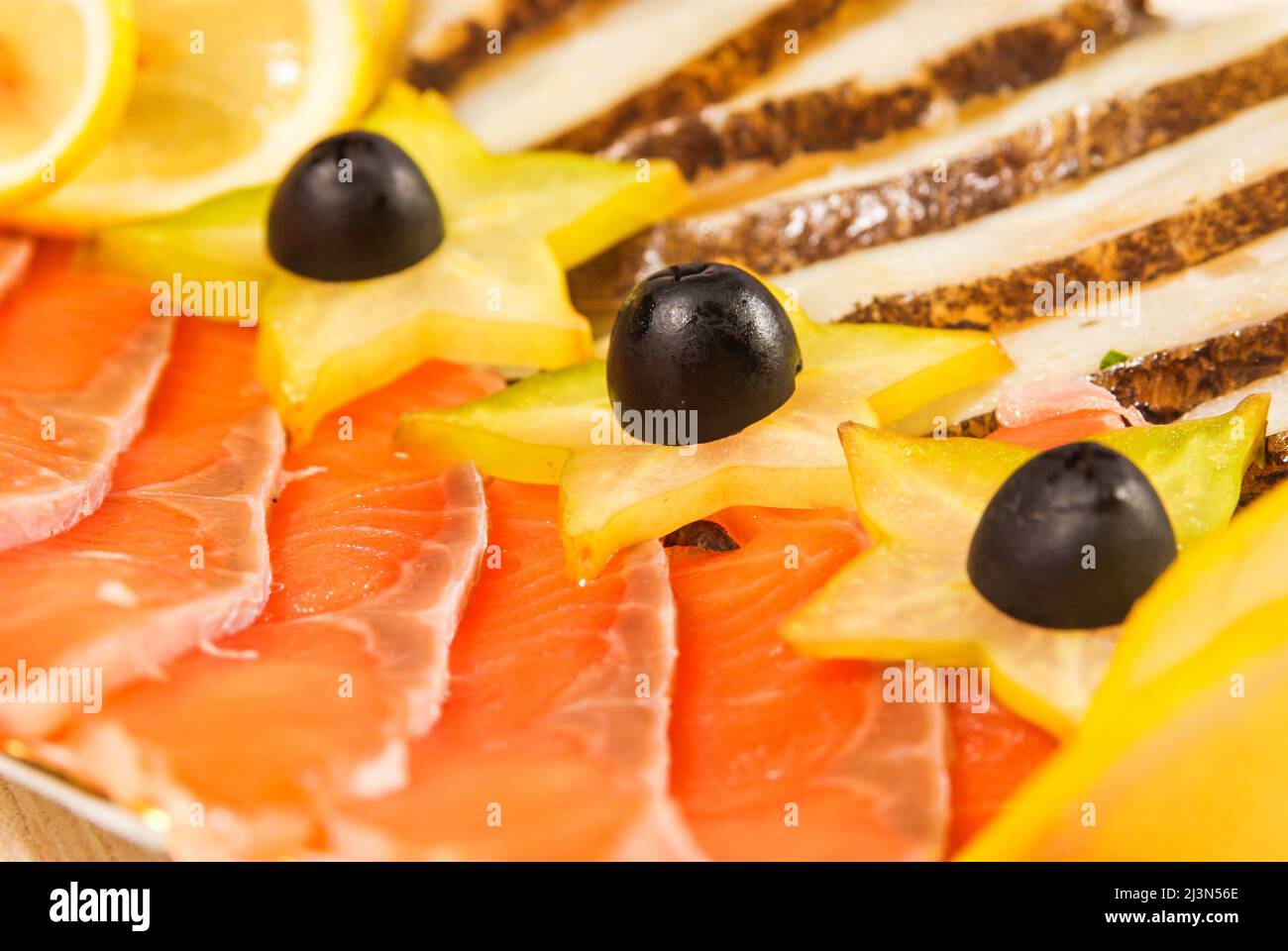 red salmon slices Stock Photo - Alamy