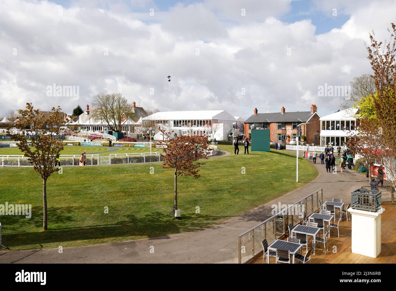 A view across the parade ring during Grand National Day of the Randox ...