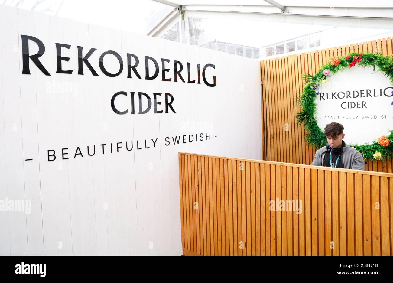 Music is played at the Rekorderlig Cider Bar in the Red Rum Gardens ...