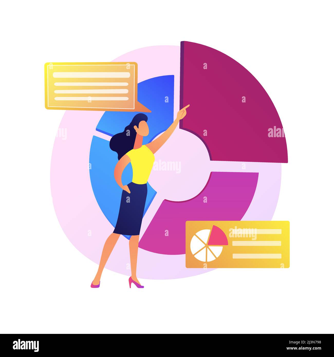 Business presentation. Data analytics, pie chart, infographics ...