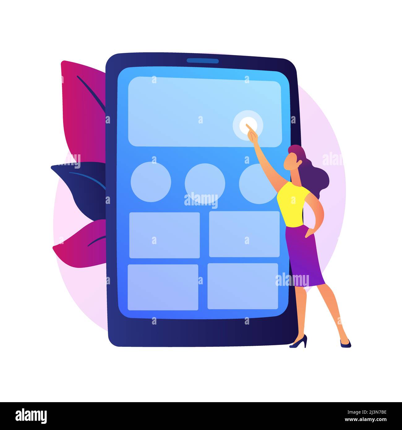Application testing. UX designer, smartphone interface, portable ...