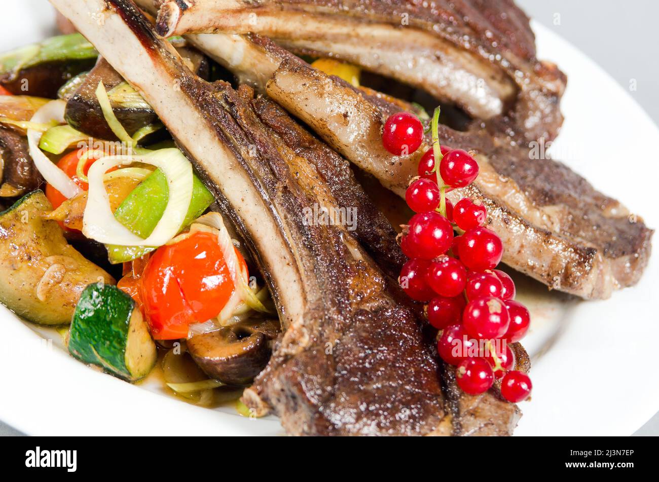 Roasted lamb ribs Stock Photo - Alamy