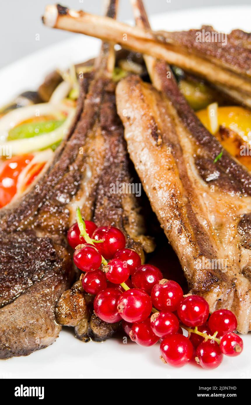 Roasted lamb ribs Stock Photo - Alamy