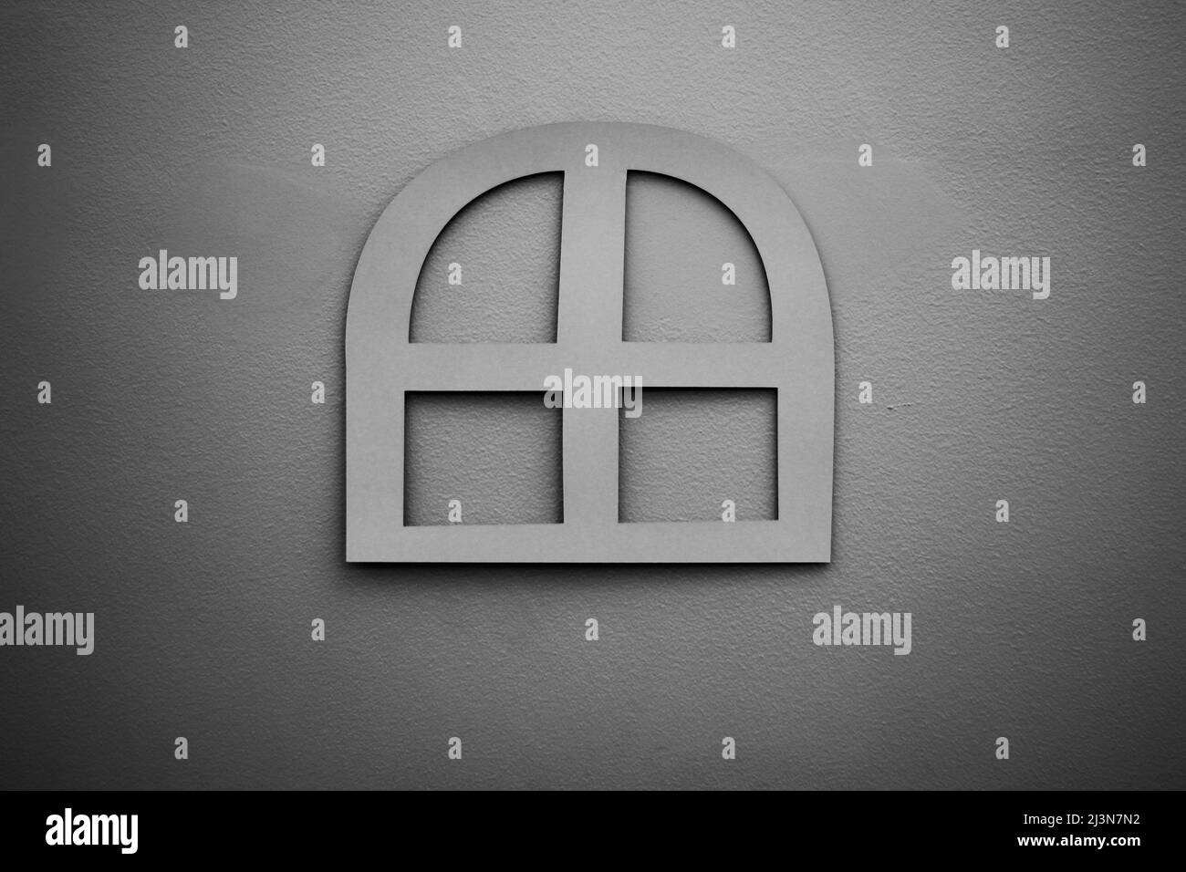 Simple window cutout pasted on to a wall for an abstract effect in ...