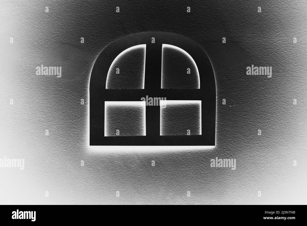 Simple window cutout pasted on to a wall for an abstract effect in ...