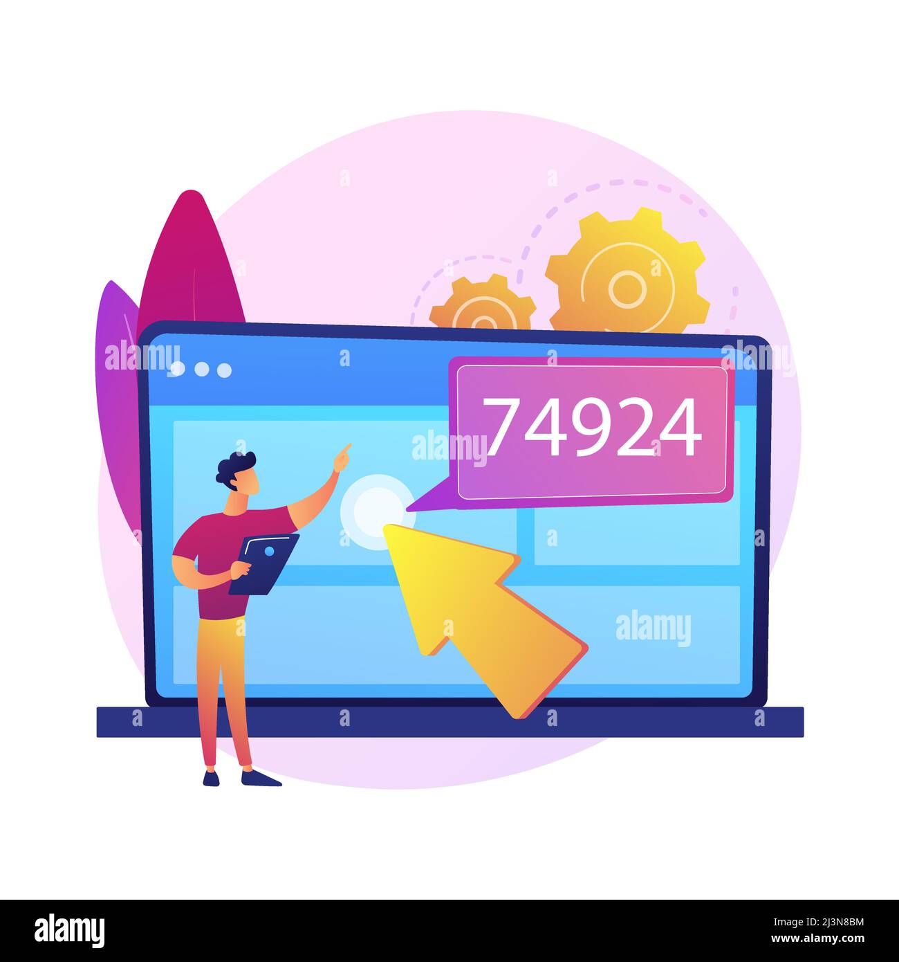 Search engine optimization. SEO specialist cartoon character increasing ...