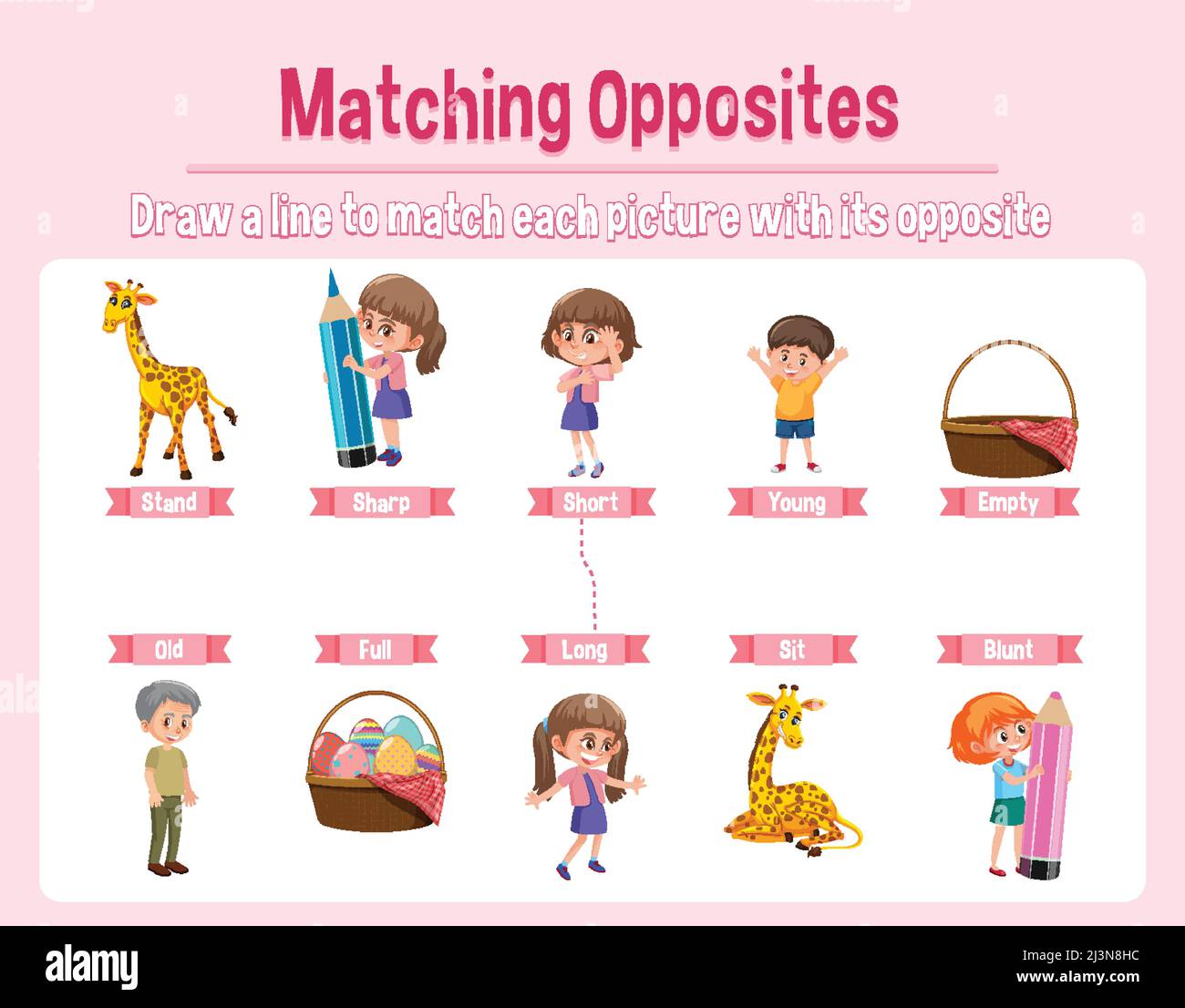 Opposite words matching for kids illustration Stock Vector Image & Art ...