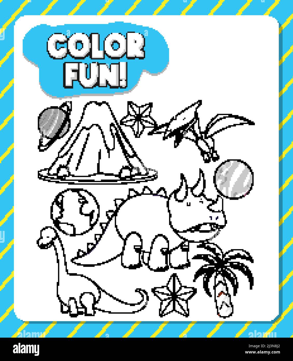 Worksheets template with color fun! text illustration Stock Vector ...