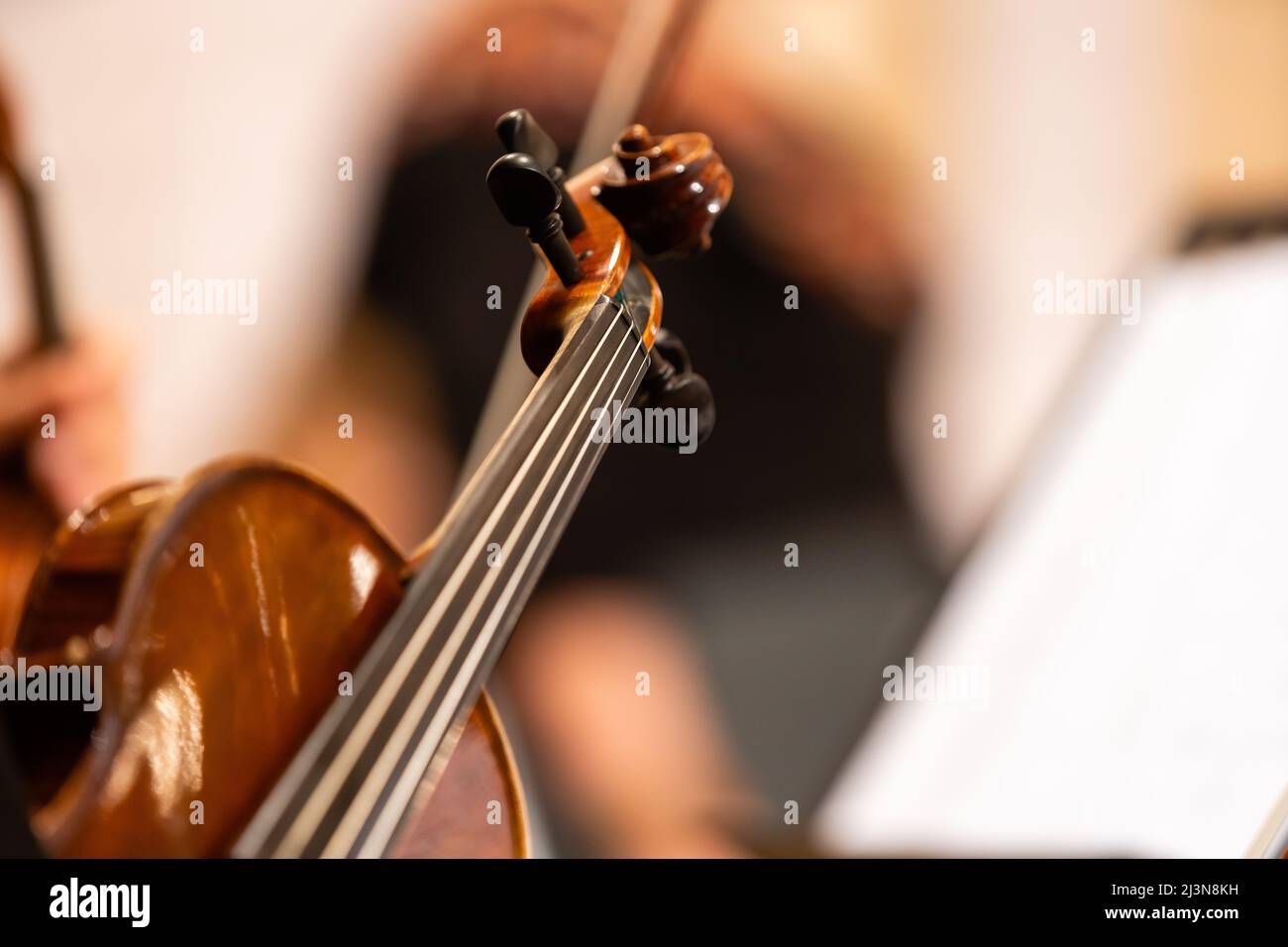 Hand on the strings of a violin Stock Photo - Alamy