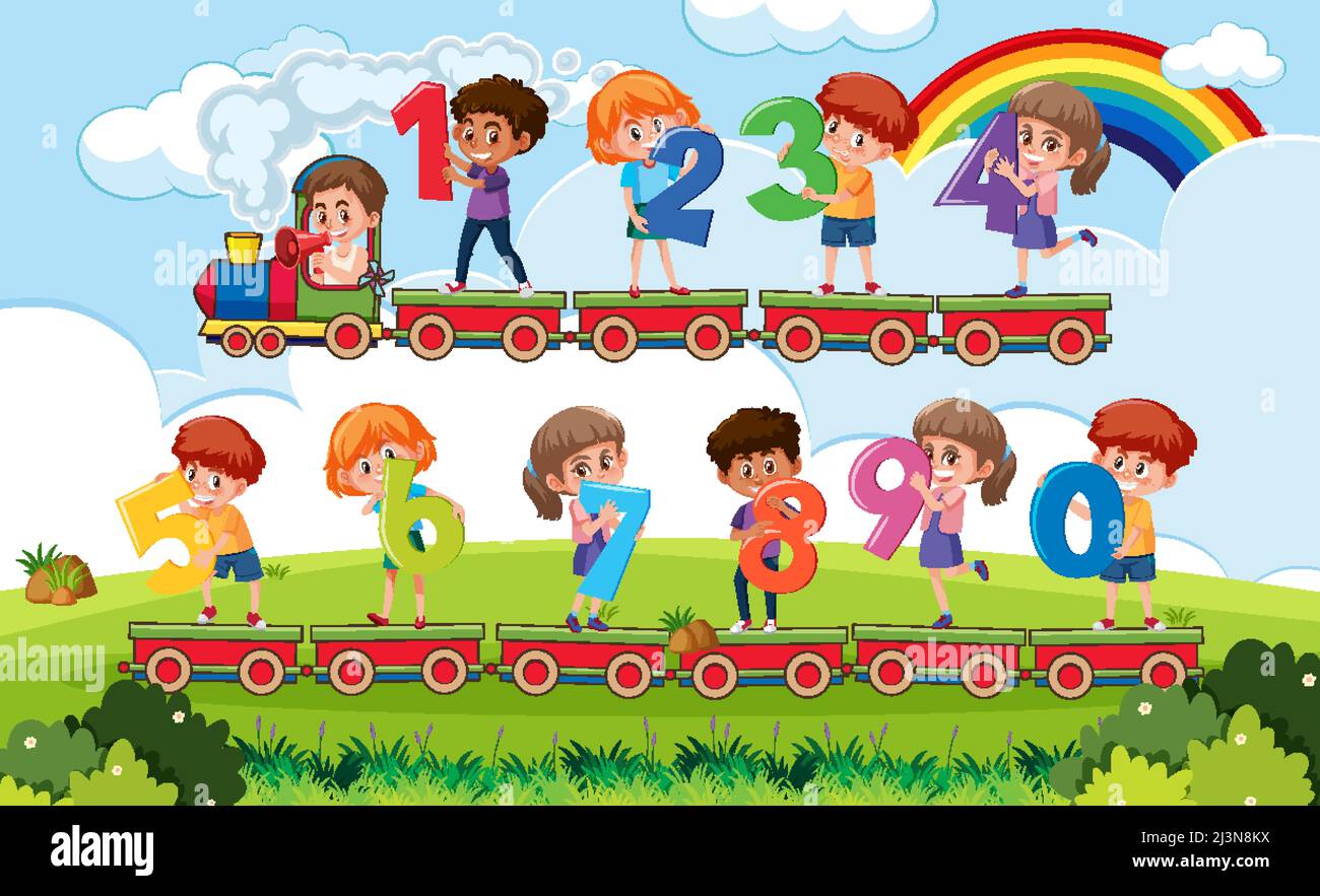 Counting number 0 to 9 for kids illustration Stock Vector Image & Art ...