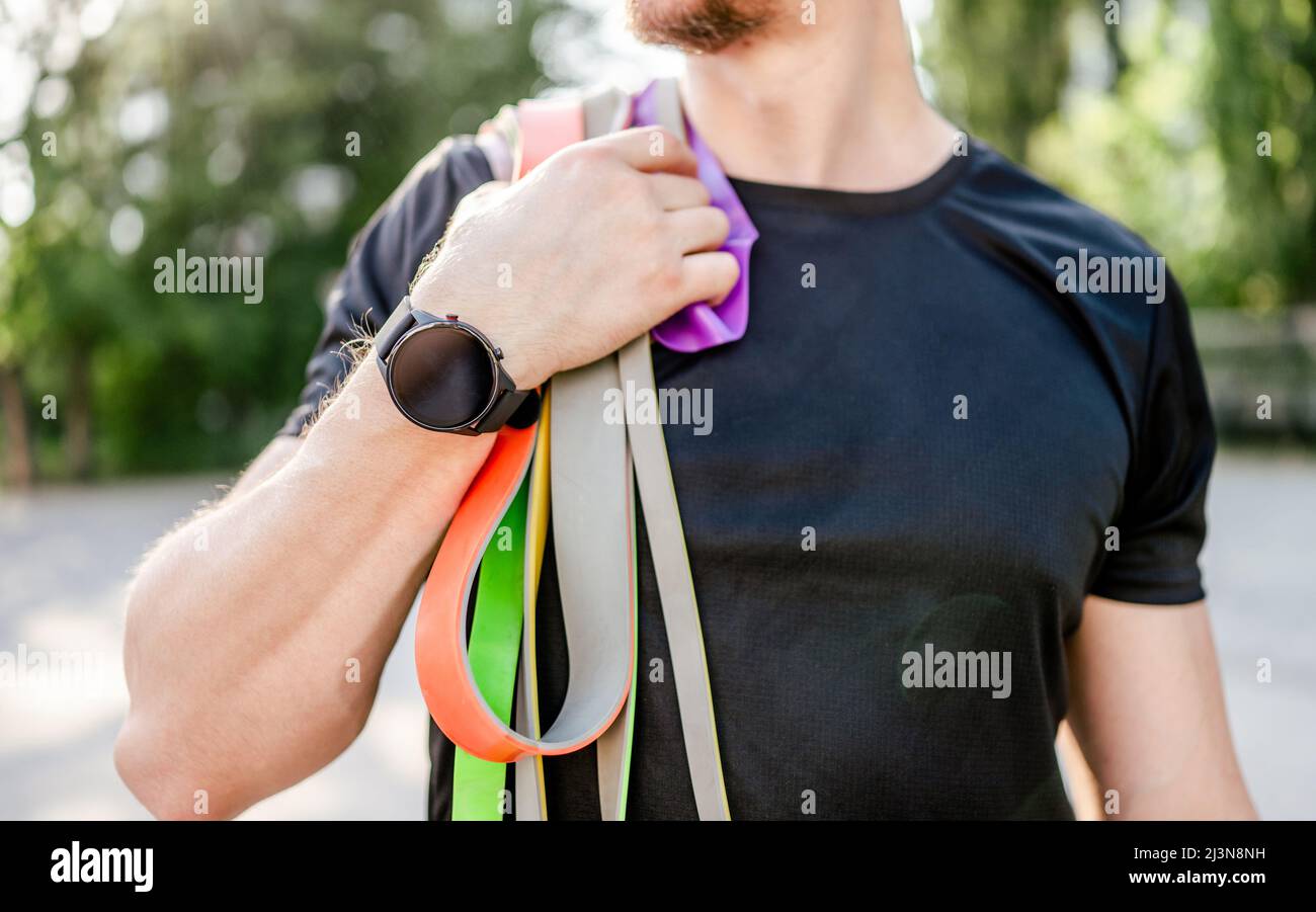 In stadium handsome athlete stretch hi-res stock photography and images ...