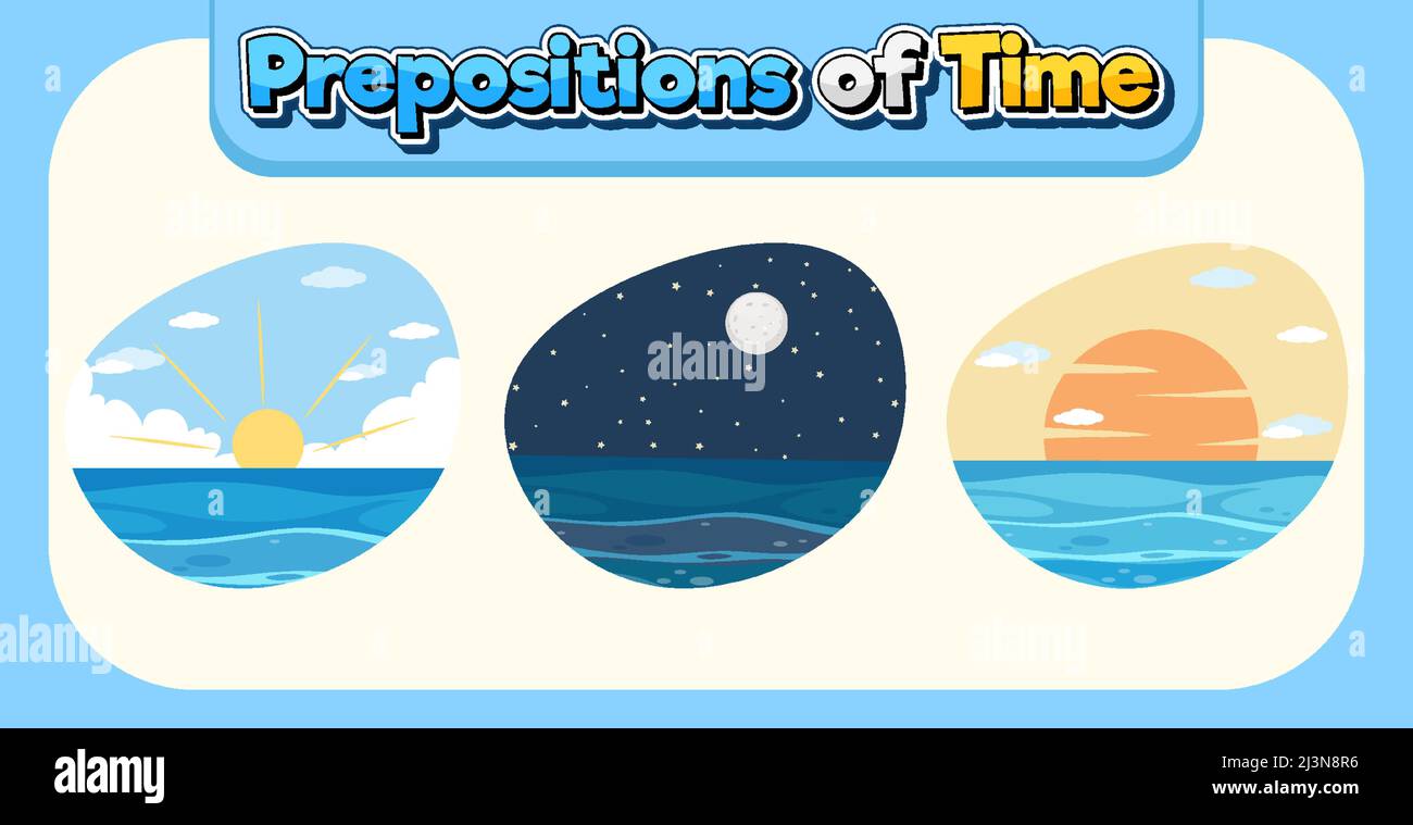 Preposition of time poster design illustration Stock Vector Image & Art ...